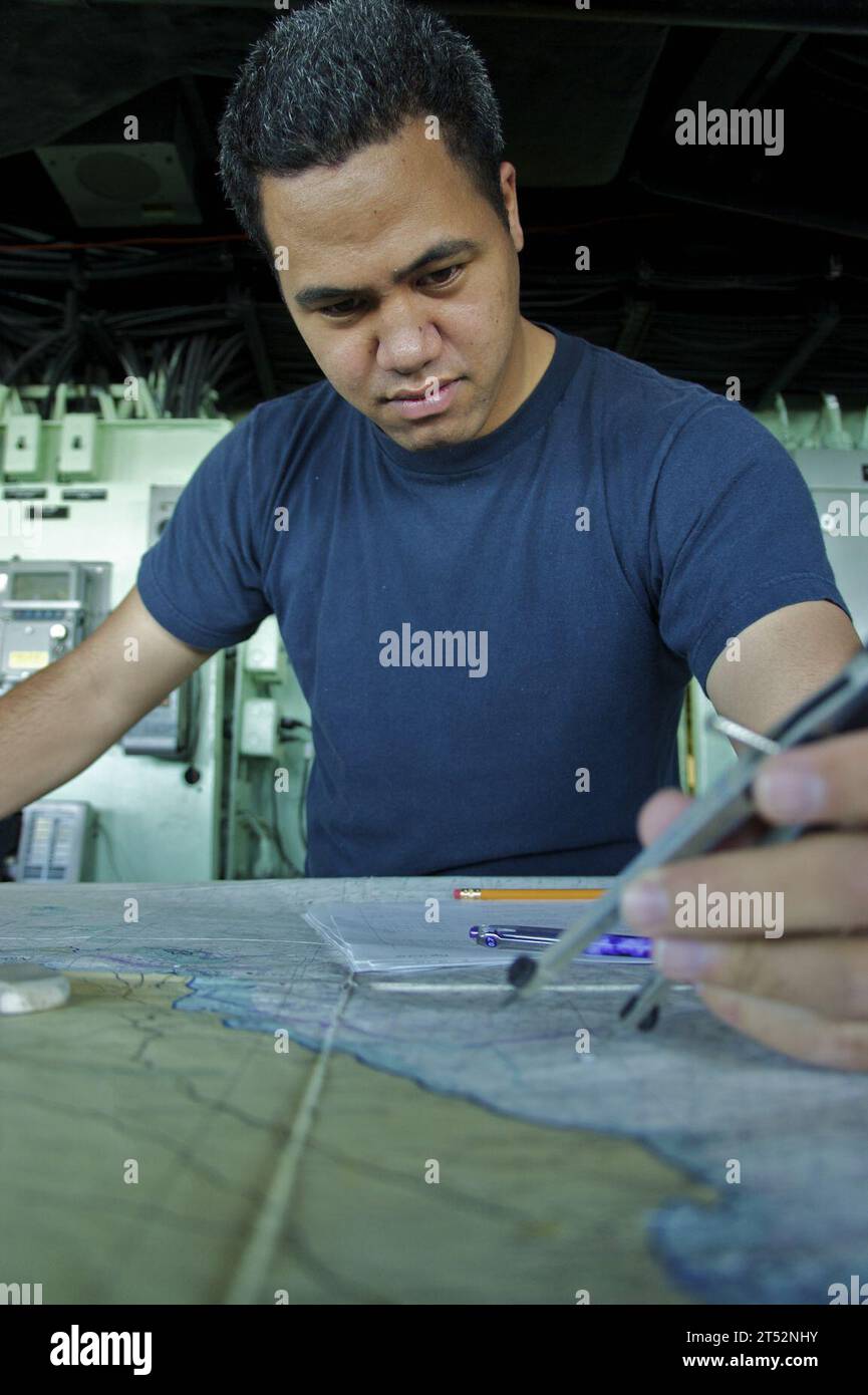 amphibious assault ship, Calif., charts, navigation, plotting, routes ...