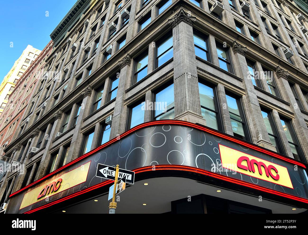 AMC movie theater, building exterior, New York City, New York, USA ...