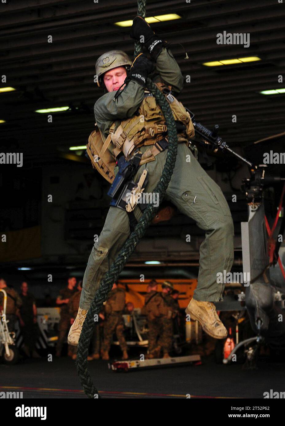 amphibious assault ship, fast rope, Forward-deployed, Marines, Sailors ...