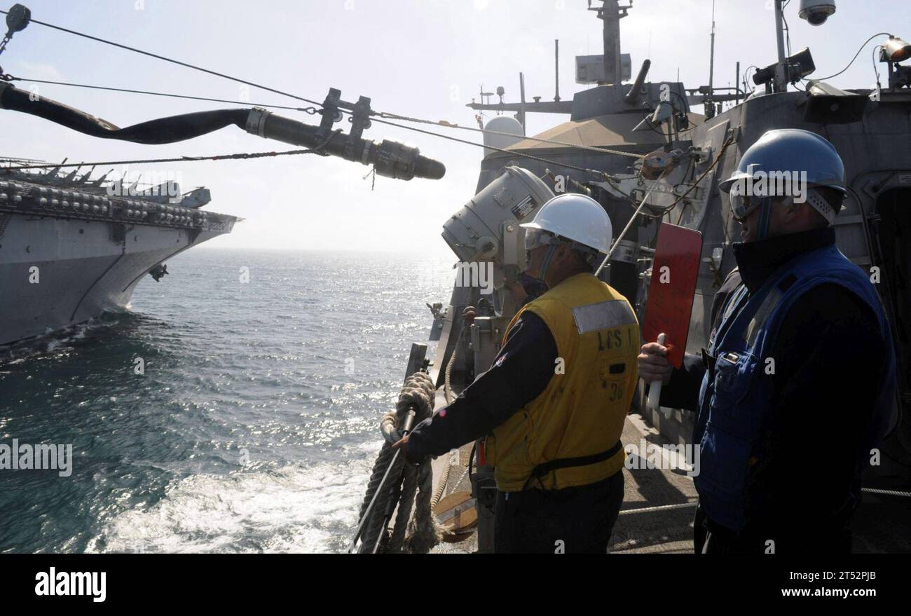 amphibious assault ship, Littoral Combat Ship, navy, refueling at sea ...
