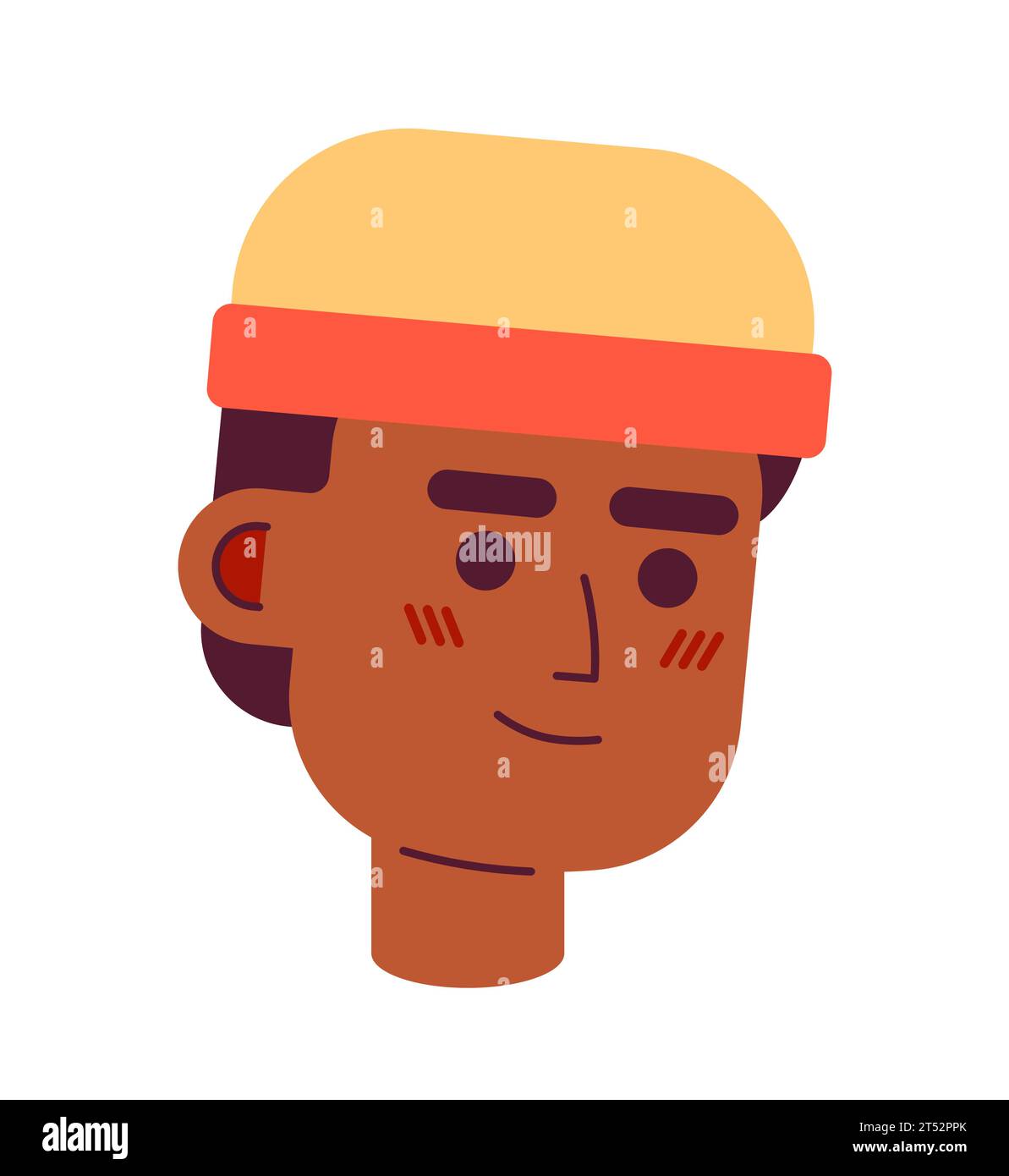 Winter hat man african american 2D vector avatar illustration Stock ...