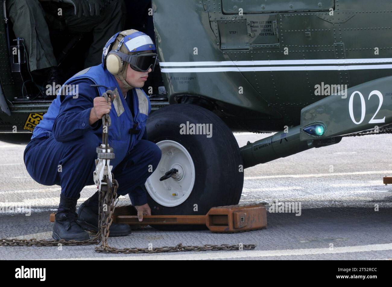amphibious command ship USS BlueU.S. Navy photo, chock, Flight Quarters ...