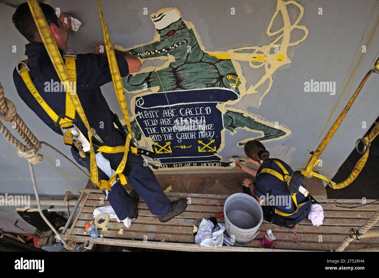 amphibious dock landing ship USS Comstock (LSD 45), art, mural, navy, U ...