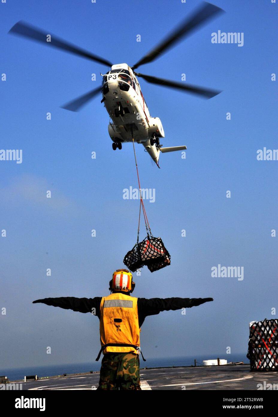 amphibious dock landing ship, flight deck, helicopter, SA-330J Puma ...