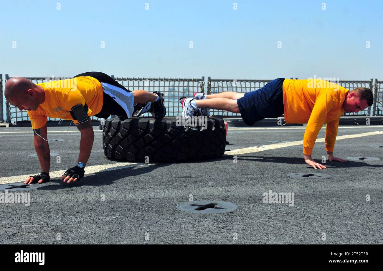 amphibious dock landing ship, people, physical fitnessm navy, U.S. Navy ...