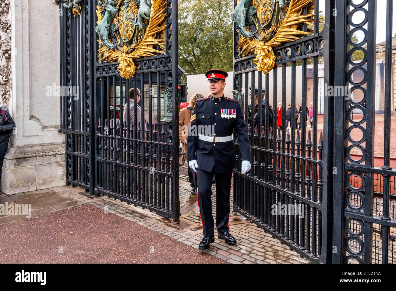 A Soldier In Uniform Leaves Buckingham Palace After The Changing of The ...