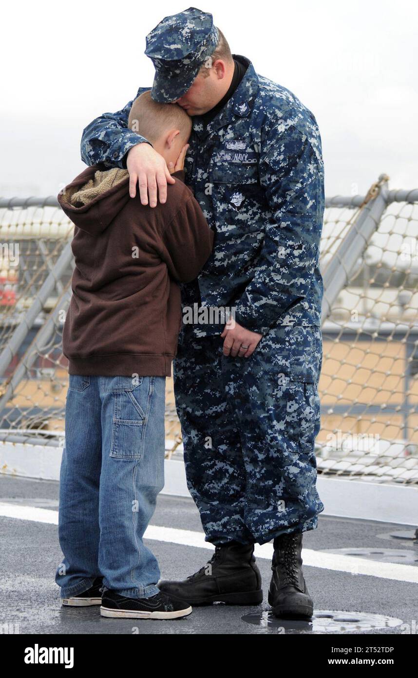 amphibious transport dock ship, deploy, family, man the rails, Naval ...