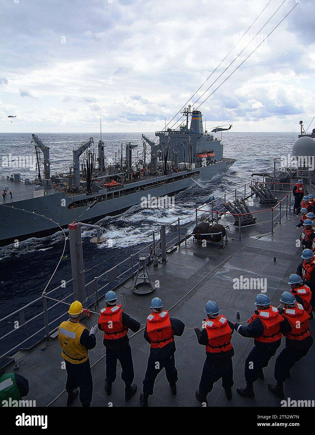PACIFIC OCEAN (Feb. 14, 2008) Sailors aboard the dock landing ship USS ...