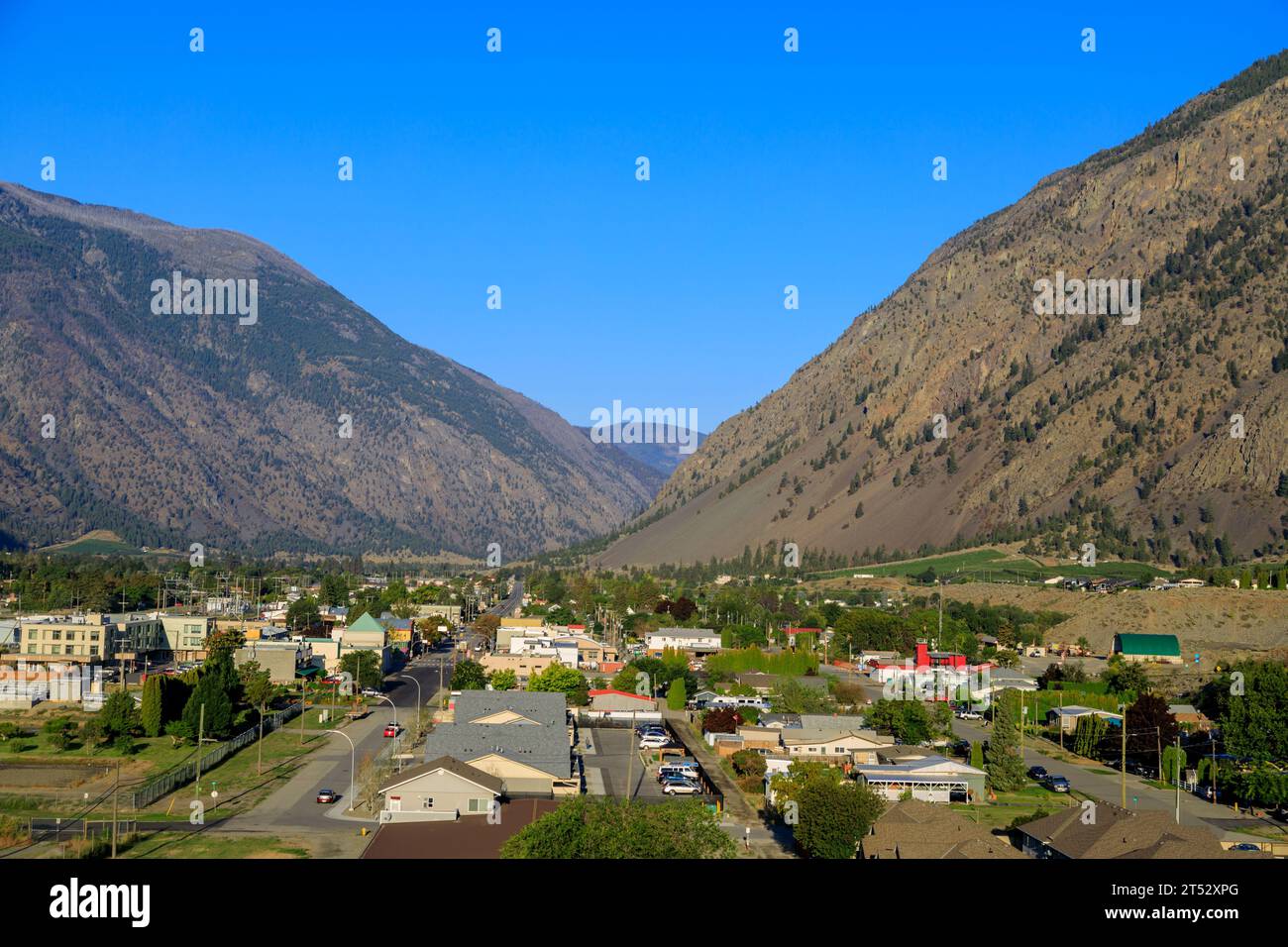 Landscape view of the small town of Keremeos , British Columbia, Canada ...