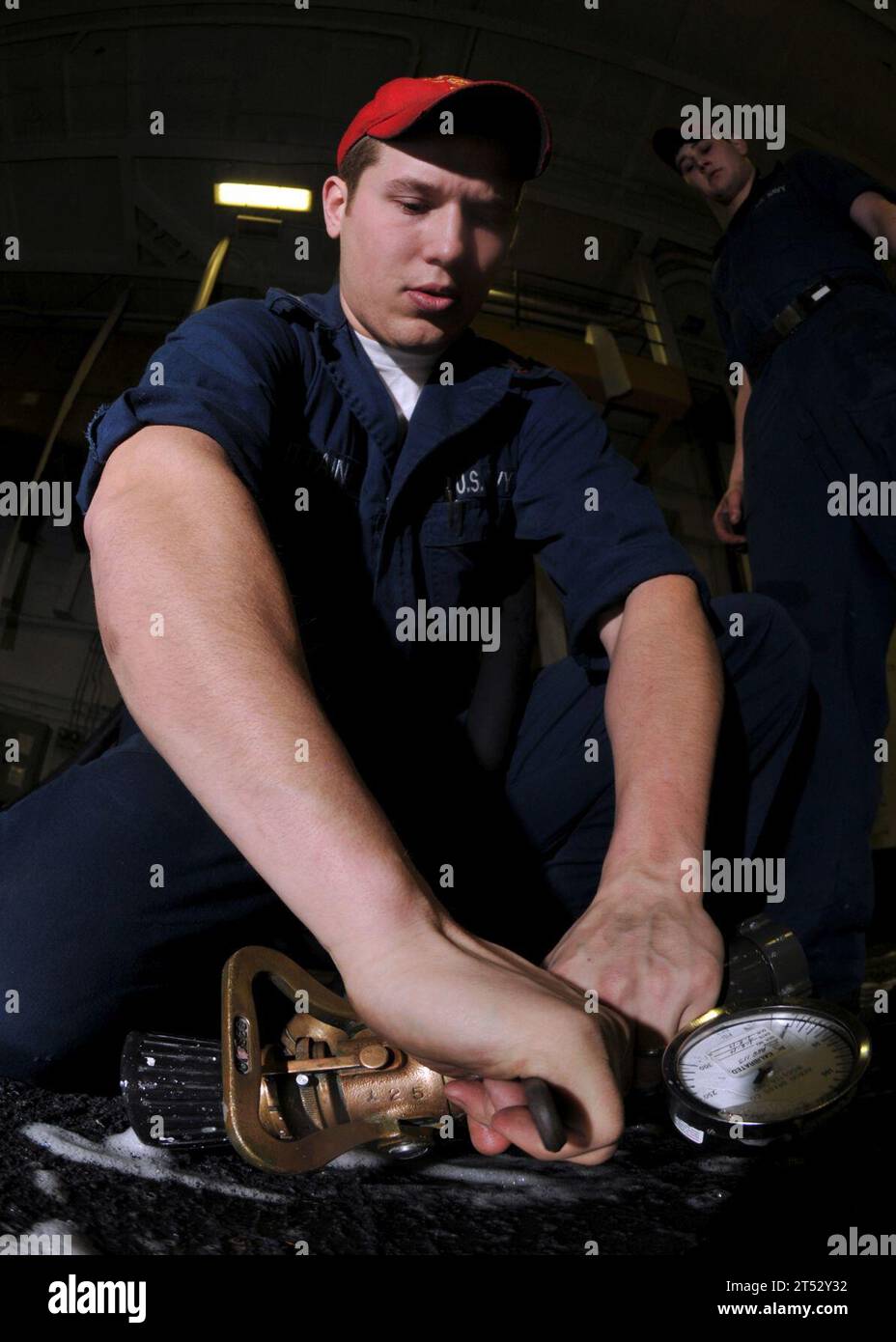 Aqueous Film Forming Foam (AFFF), fire hose team, HANGAR BAY, Pacific ...