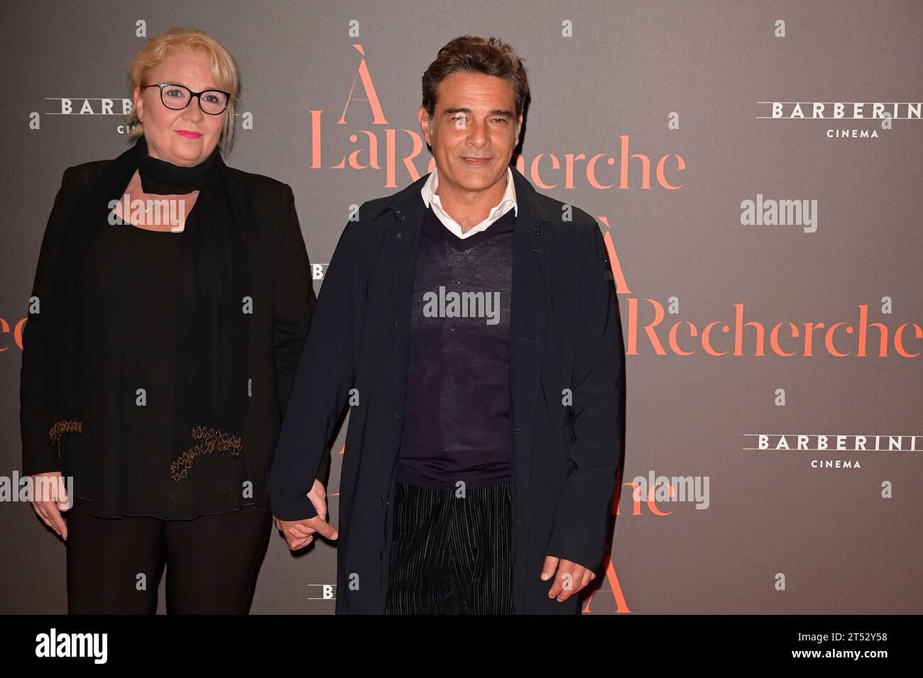 Rome, Italy. 02nd Nov, 2023. Marco Leonardi (r) and wife (l) attend the ...