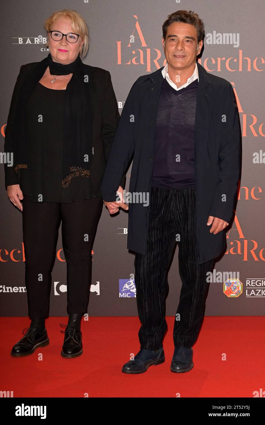 Rome, Italy. 02nd Nov, 2023. Marco Leonardi (r) and wife (l) attend the ...