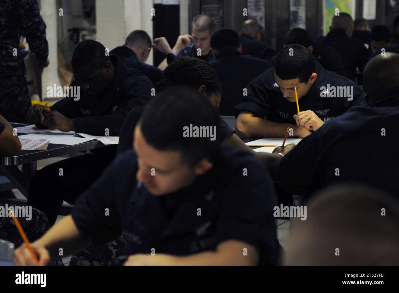 Arabian Sea, E-5 Navy-wide advancement exam, mess deck, Sailors, USS ...