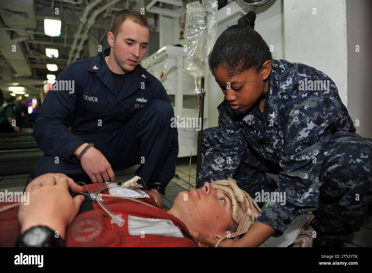 aricraft carrier, medical, Sailors, training, U.S. Navy, USS Abraham ...