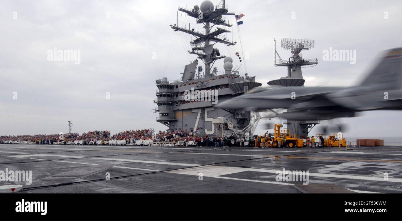 arresting line, CVN 75, flight deck, island, landing. Hornet, tail hook ...
