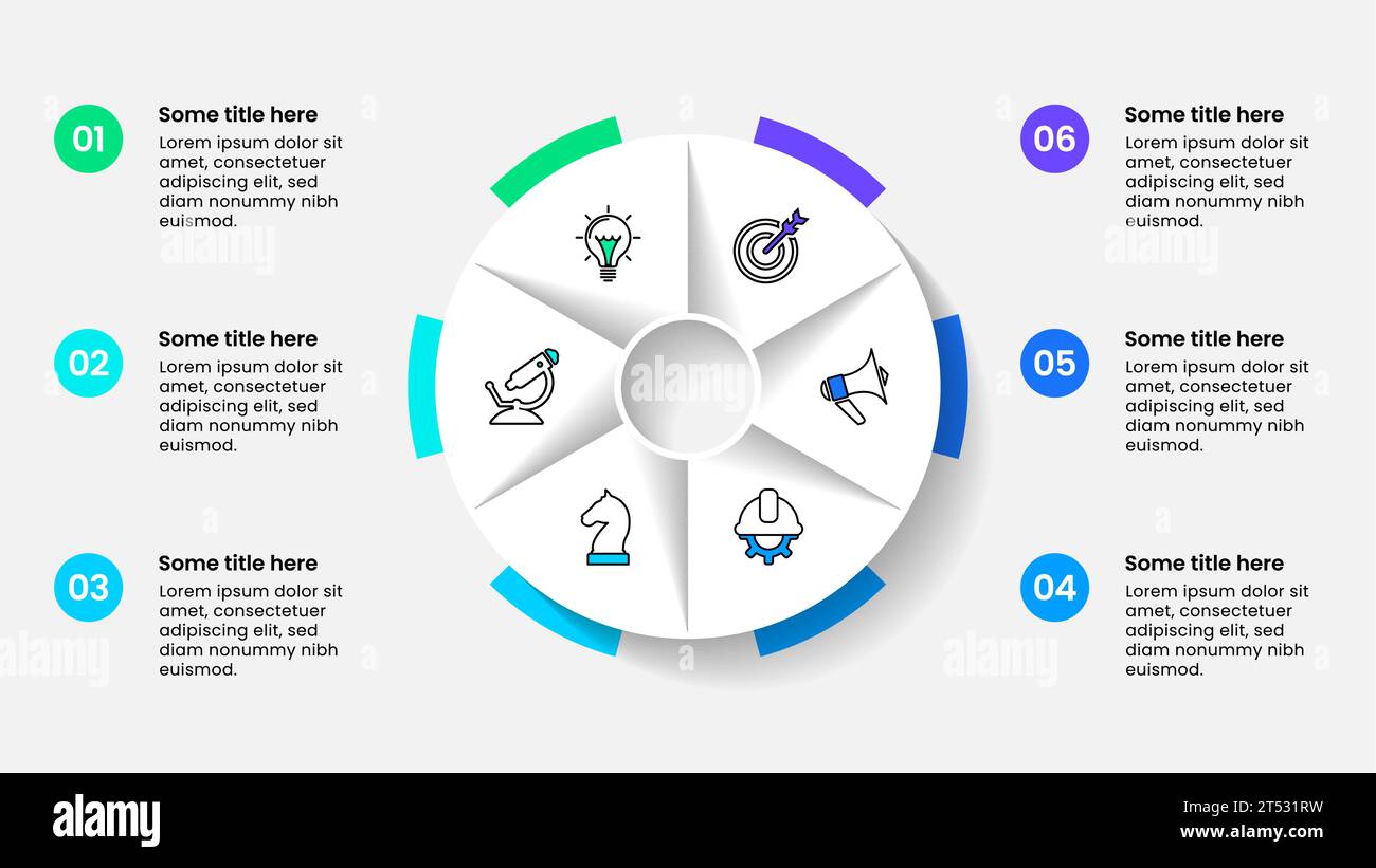Infographic template with icons and 6 options or steps. Pie chart. Can ...