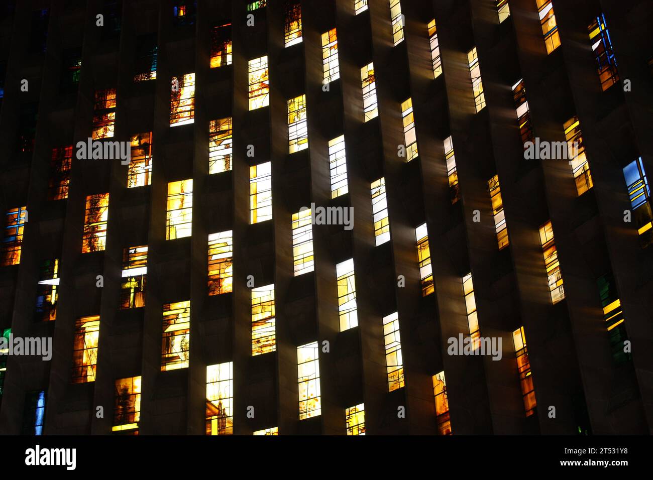 The Baptistry window designed by John Piper (made by Patrick Reyntiens ...