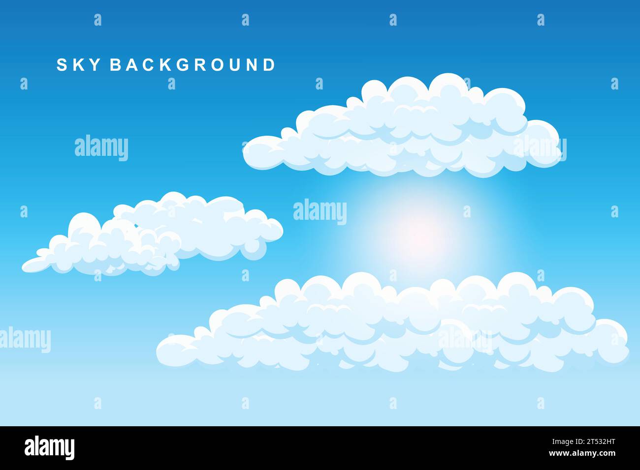 Cloud Background Design, Sky Landscape Illustration, Decoration Vector ...