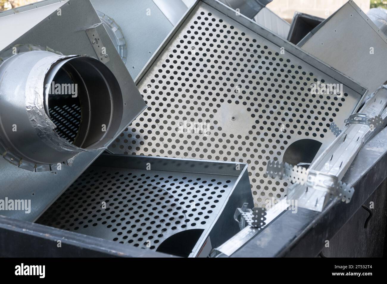 process of disassembling a ceiling ventilation system, aluminum ...