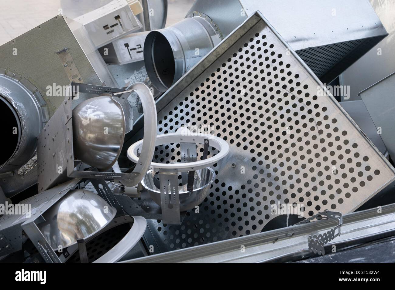 process of disassembling a ceiling ventilation system, aluminum ...