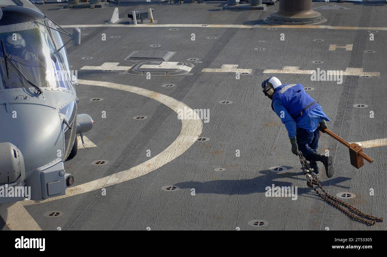 atlantic ocean, chock and chain, flight deck, helicopter, U.S. navy ...