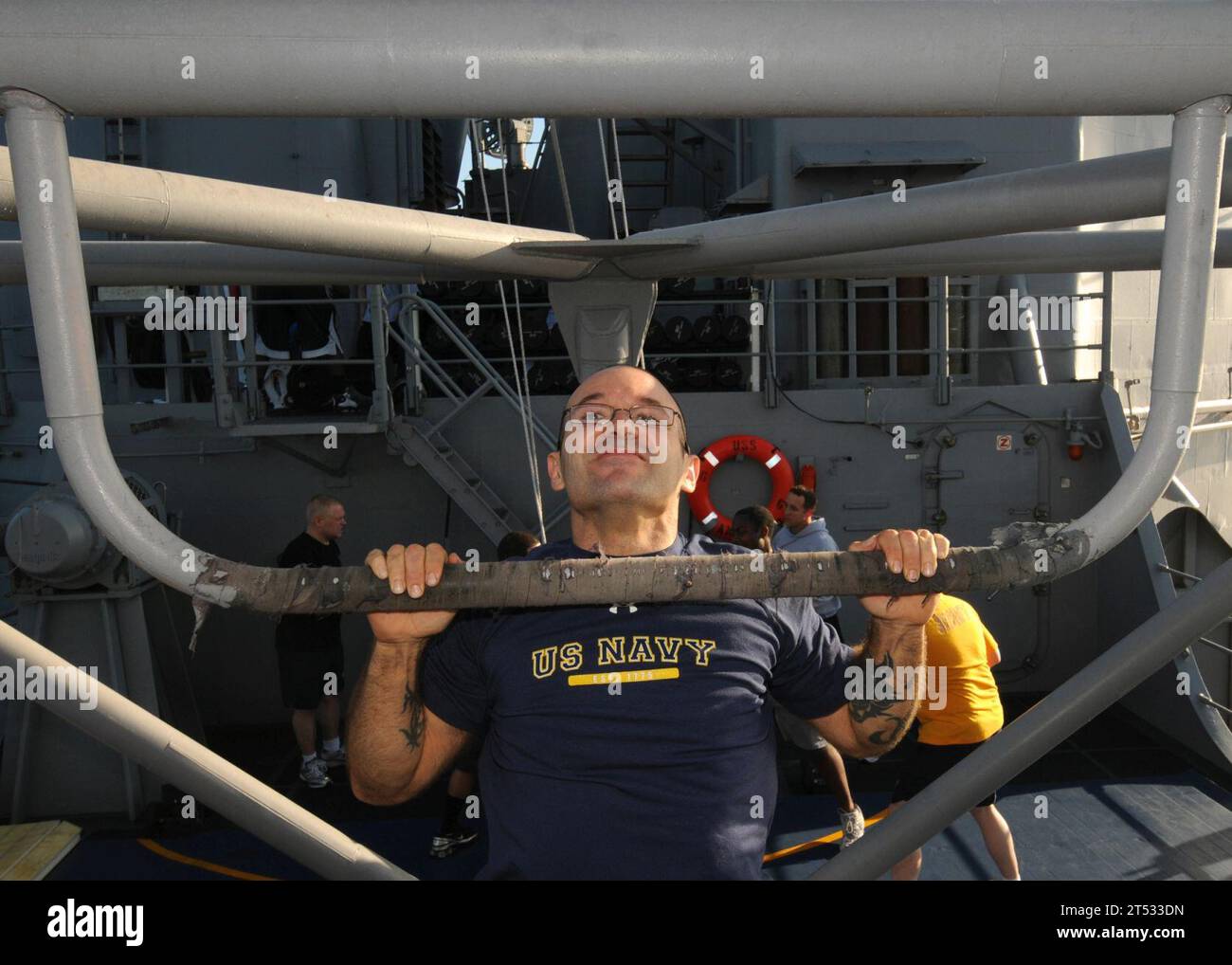 atlantic ocean, outdoor gym, Pull-ups, U.S. navy photo, USS George H.W ...