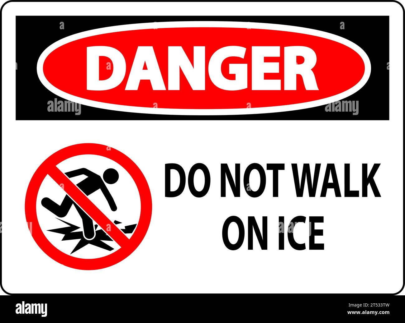 Danger Sign Do Not Walk On Ice Stock Vector Image & Art - Alamy