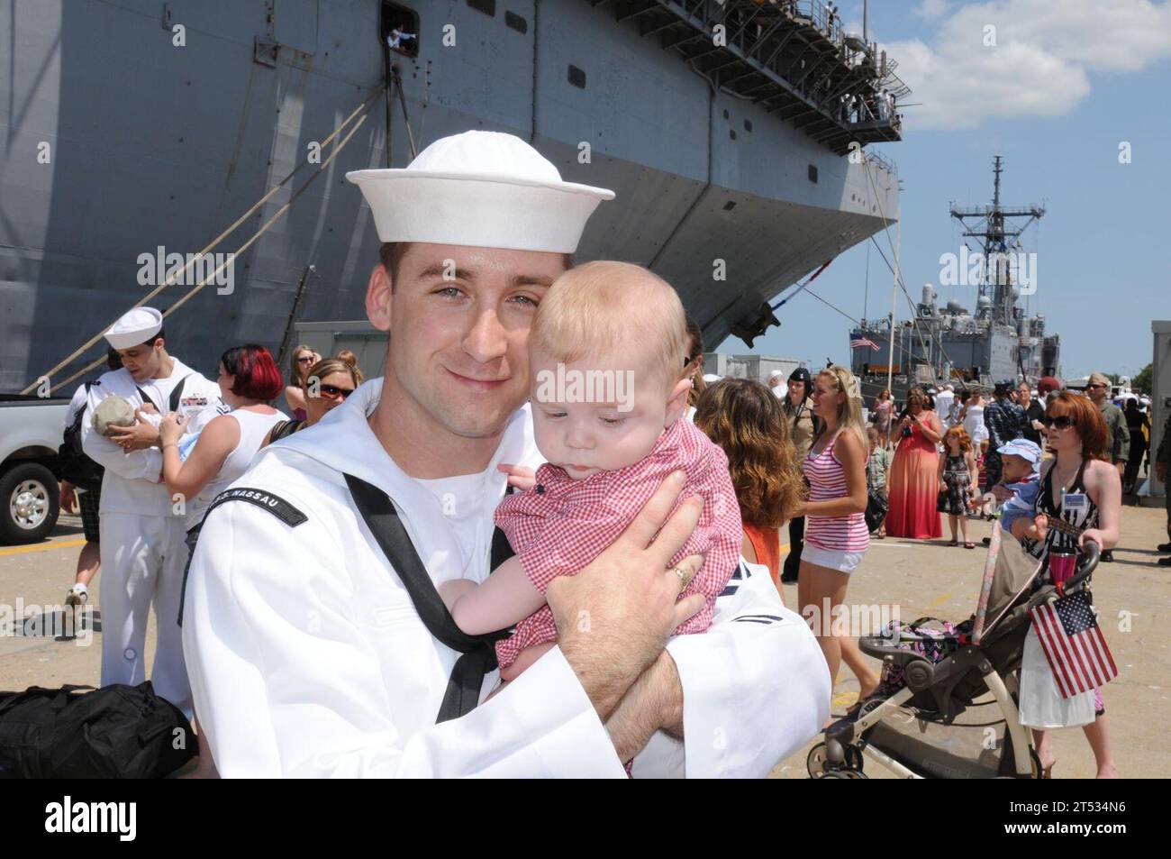 baby, Deployment, family member, Homecoming, man the rails, Nassau ...