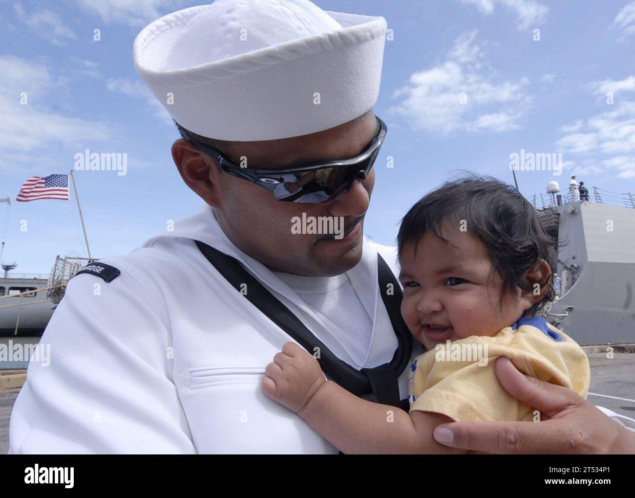 baby, family, pier, Sailor Stock Photo - Alamy