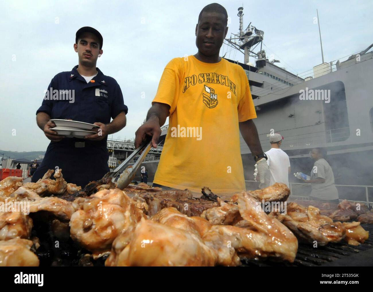 bar-b-que, BBQ, chicken, Korea, navy, ROK, Soccer Stock Photo - Alamy