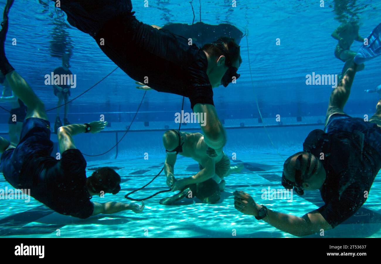 0808056552M-049 SAN DIEGO (Aug. 5, 2008) Instructors watch a Basic ...
