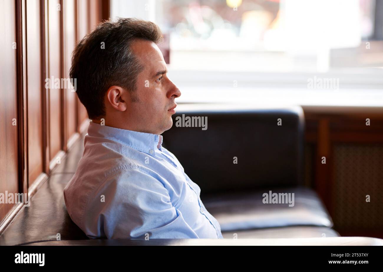 Mature man nervous waiting room hi-res stock photography and images - Alamy