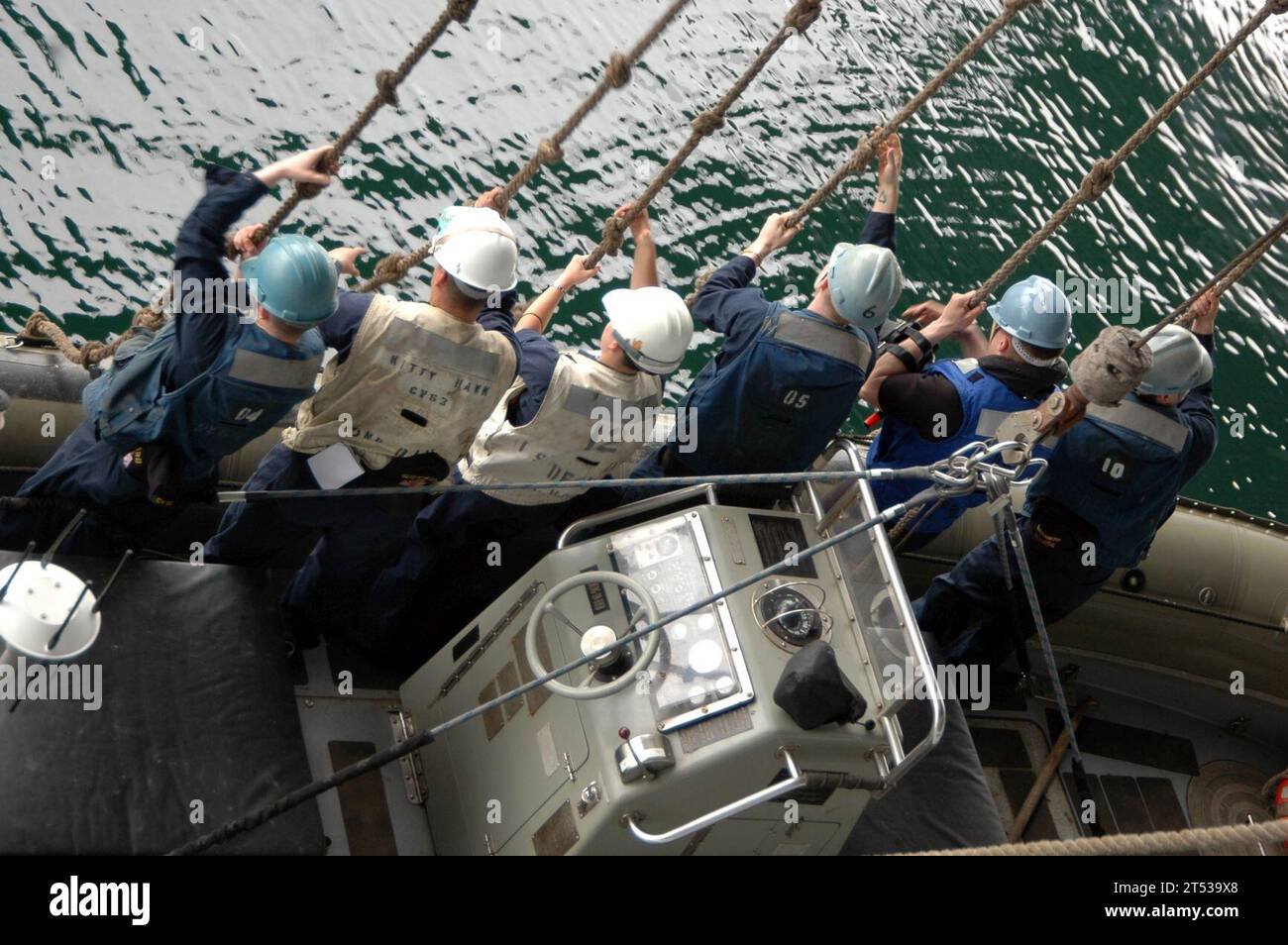 boat, CV 63, Man Overboard drill, people, RHIB, Sailor Stock Photo - Alamy