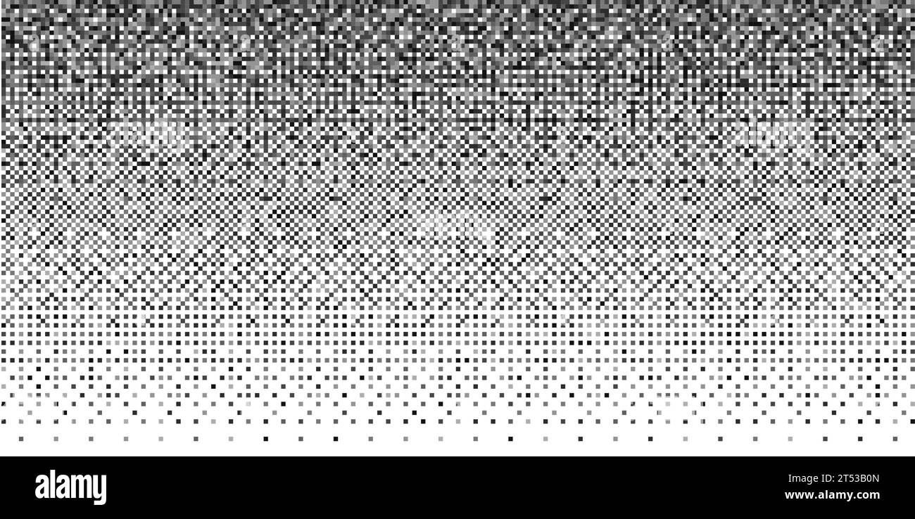 Pixel screentone gradient texture with grayscale dithering. Halftone ...