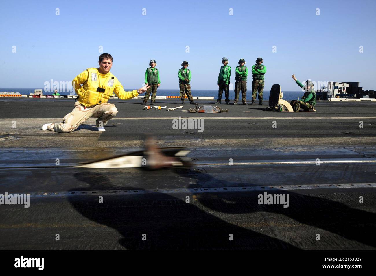 boots shoot off, uss theodore roosevelt Stock Photo - Alamy