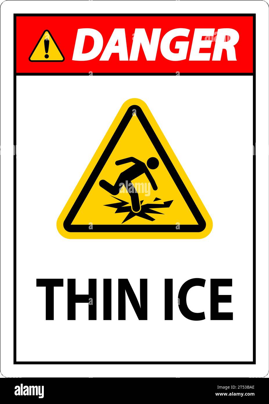 Water Safety Sign Danger - Thin Ice Stock Vector Image & Art - Alamy