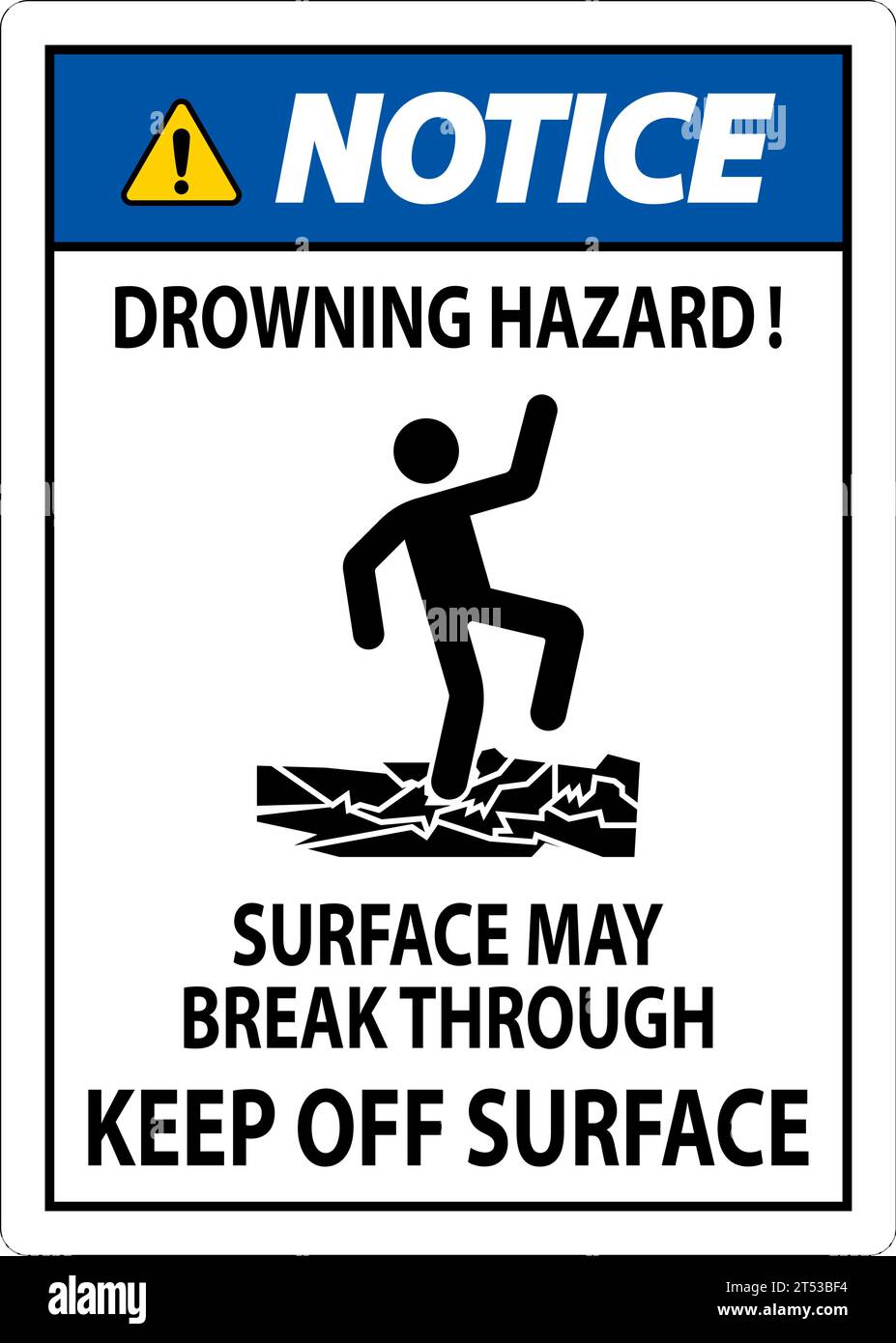 Notice Sign Drowning Hazard - Surface May Break Through, Keep Off ...