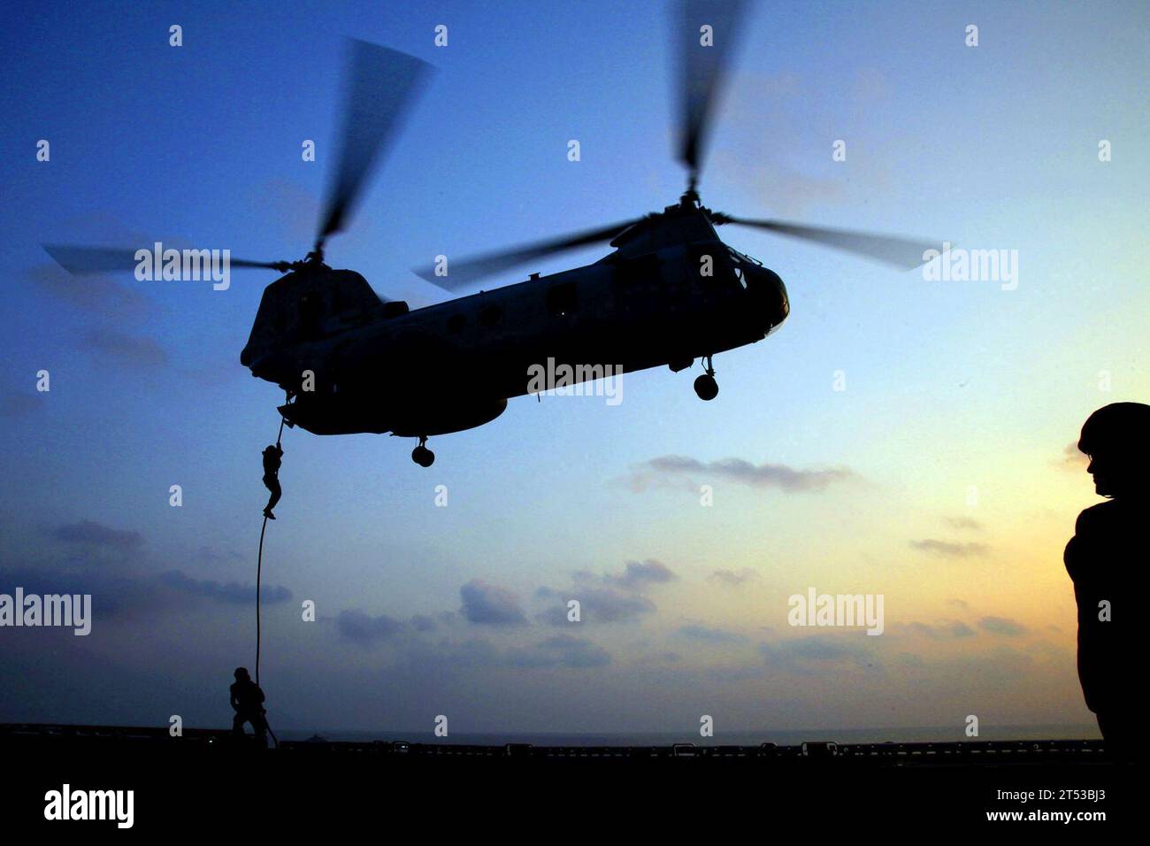Boxer, ch-46, fast rope, helicopter, LHD, LHD 4, LHD-4, Marines Stock ...