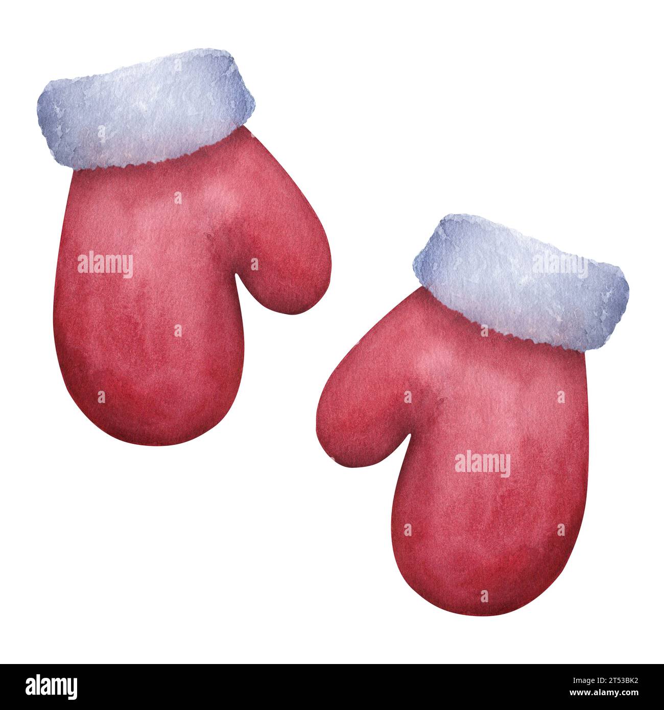 Christmas winter red mittens. Santa Clause. Happy New Year! Hand drawn ...