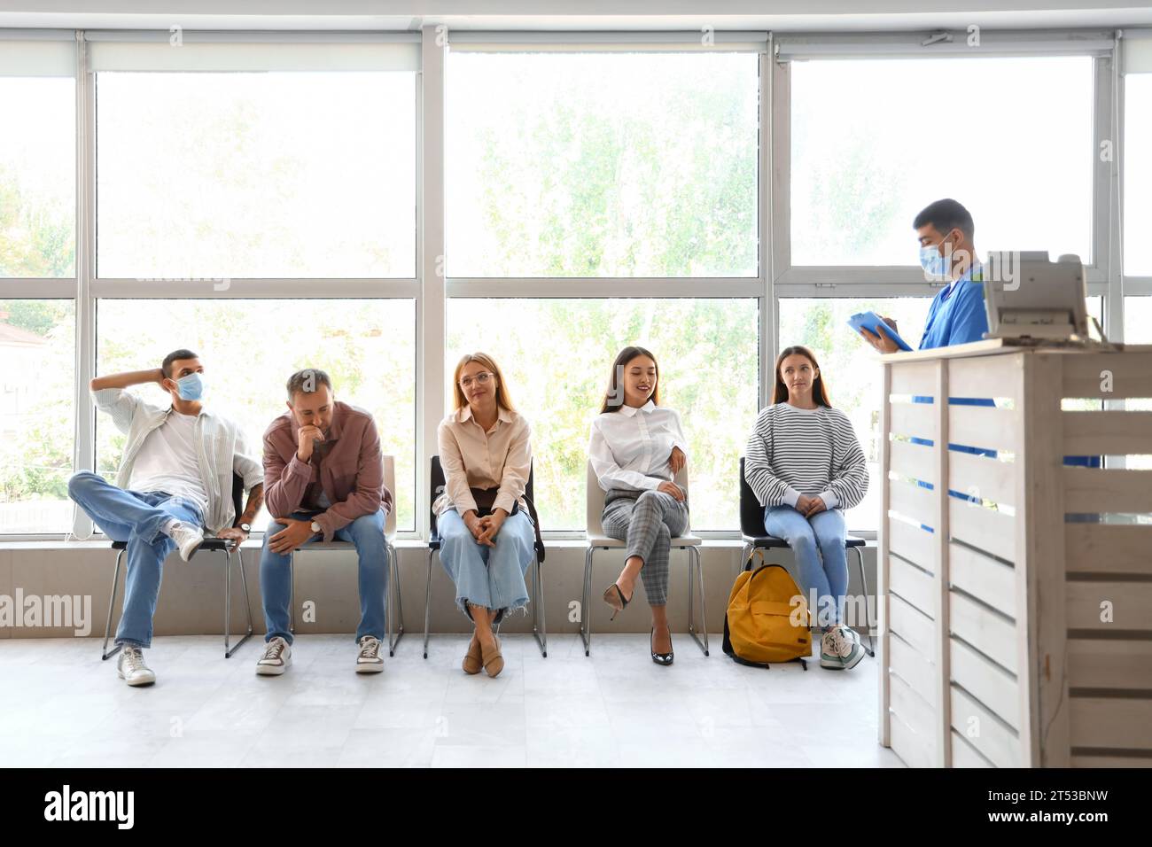 Patients waiting for their turn at hospital Stock Photo - Alamy