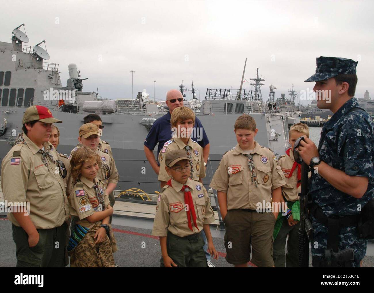 Boy Scouts, navy, people, ship tour, U.S. Navy, USS Halsey (DDG 97 ...