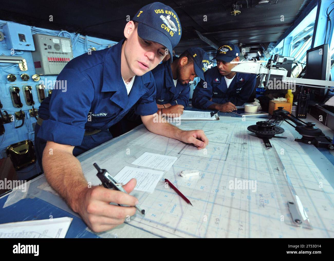 bridge, CVN 65, navigation, Sailors, U.S. Navy, USS Enterprise Stock ...
