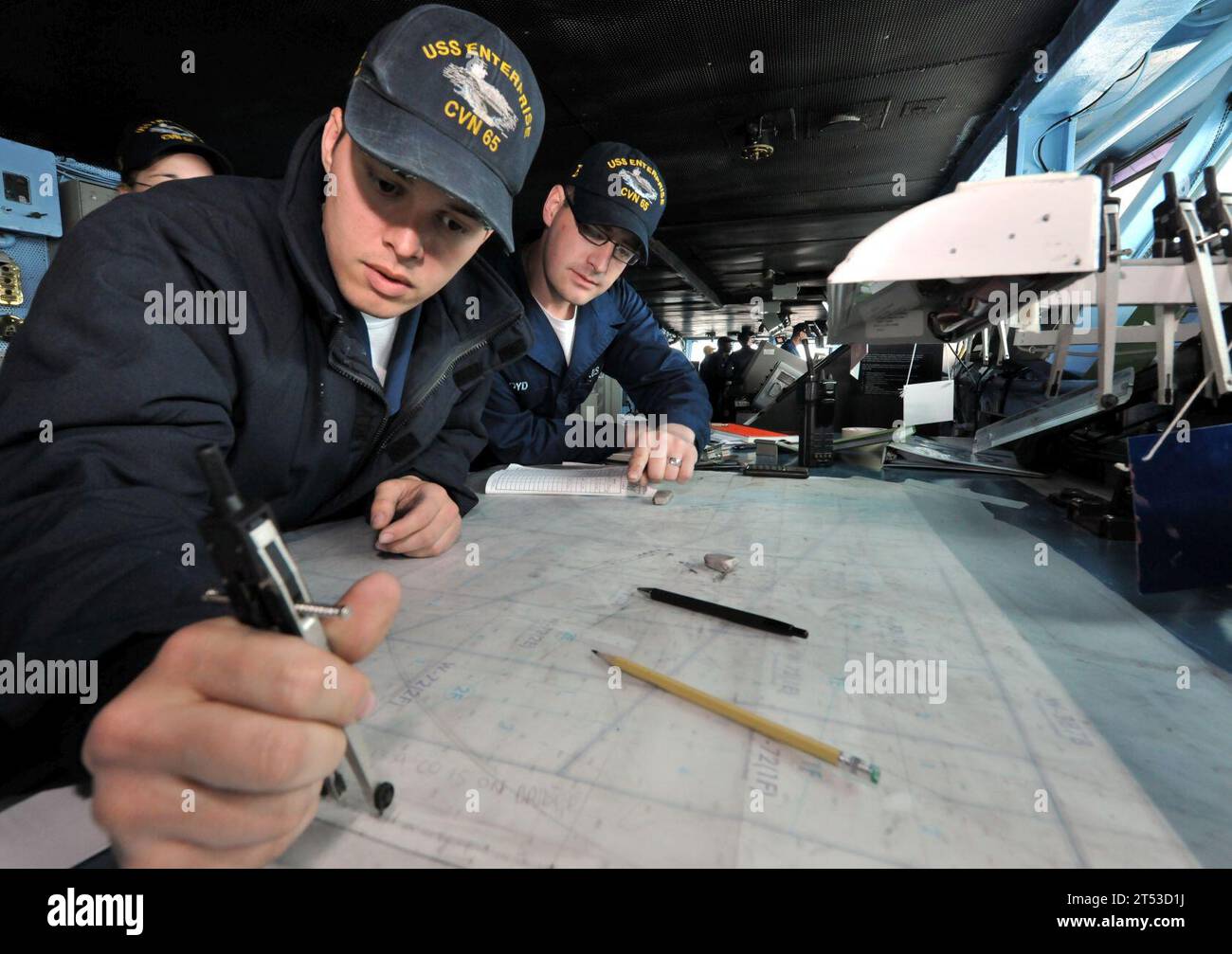 bridge, chart, course, navigation, navy, people, plot, training, U.S ...