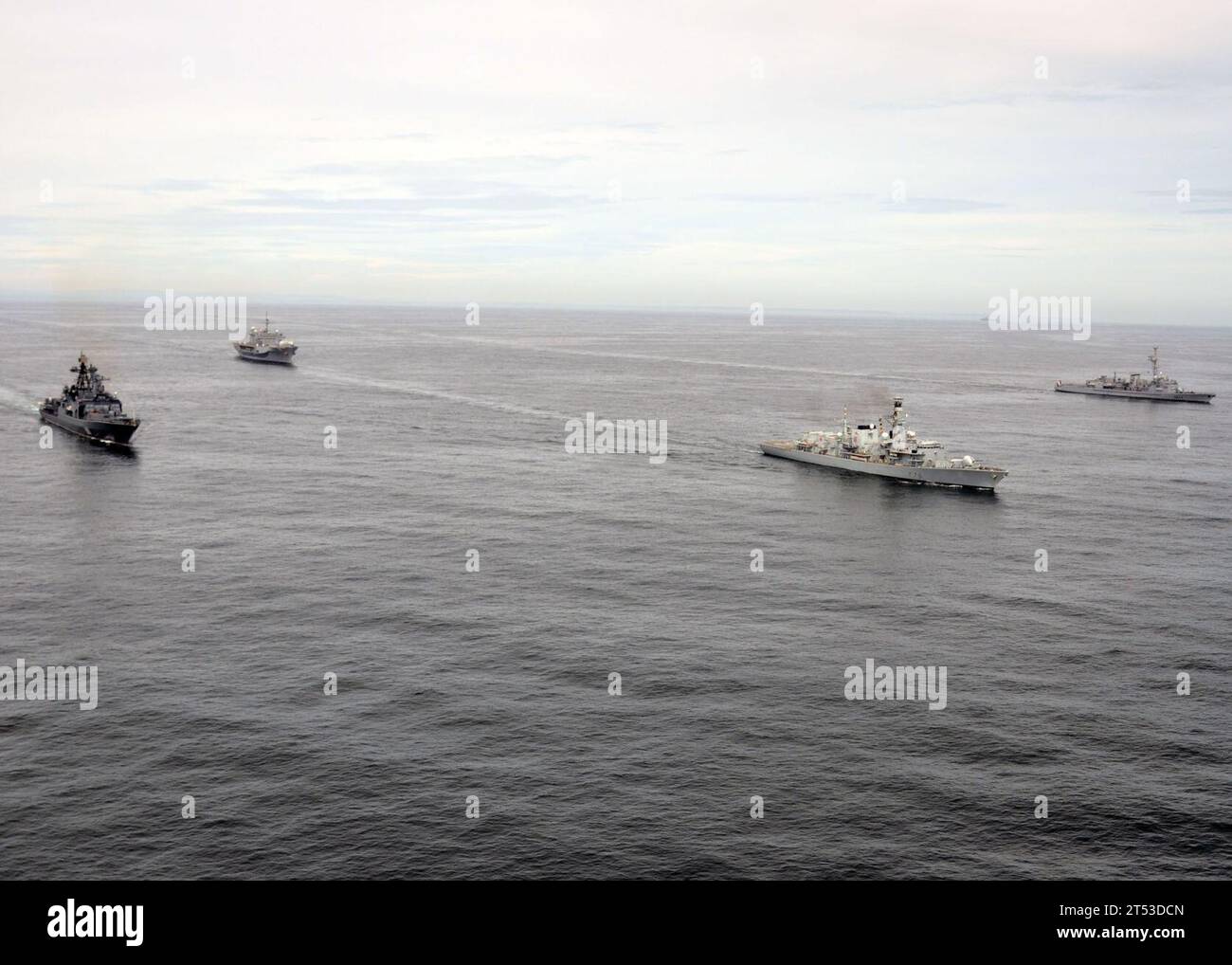 British Royal Navy frigate HMS Kent (F78), diamond formation, English ...