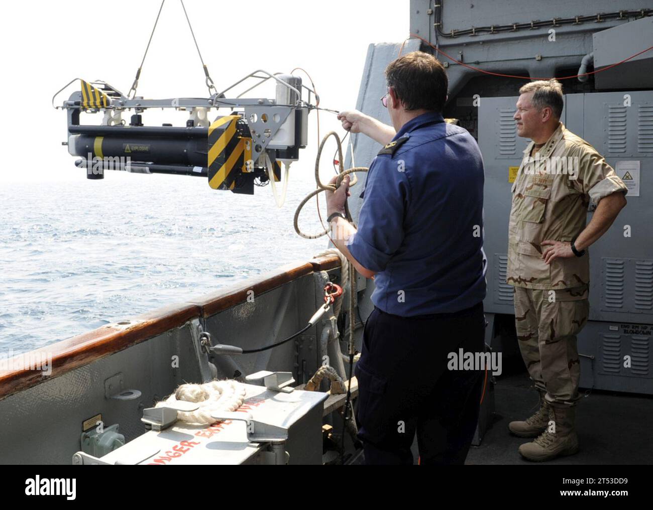 Brish navy, Commander, HMS Chittingfold, M 37, mine neutralizer vehicle ...