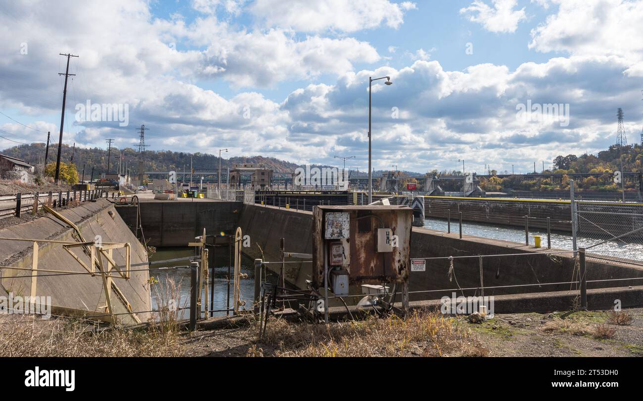 The Braddock Locks and Dam 2 on the Monongahela River and run by the ...