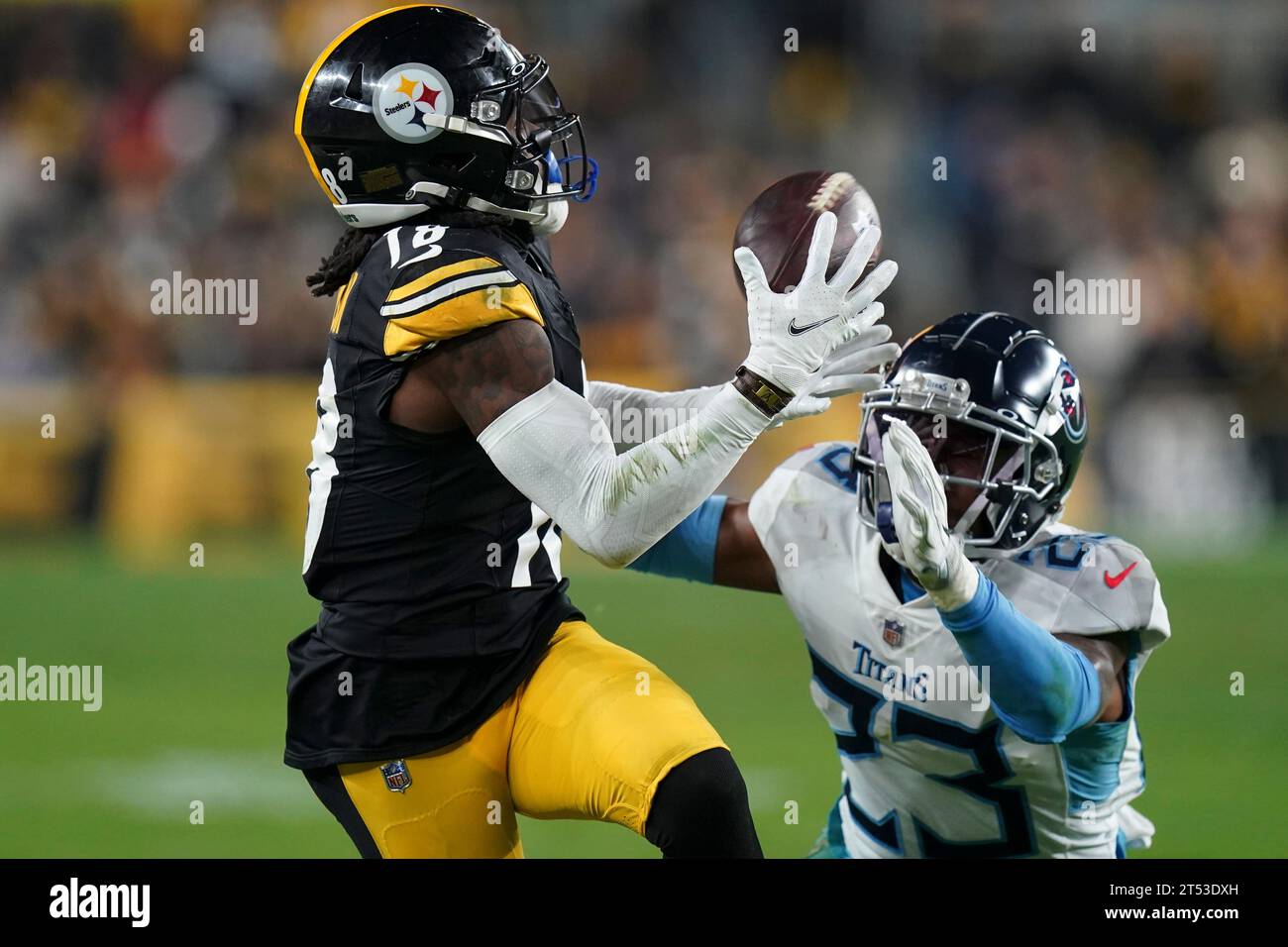 Pittsburgh Steelers wide receiver Diontae Johnson (18) makes a catch ...