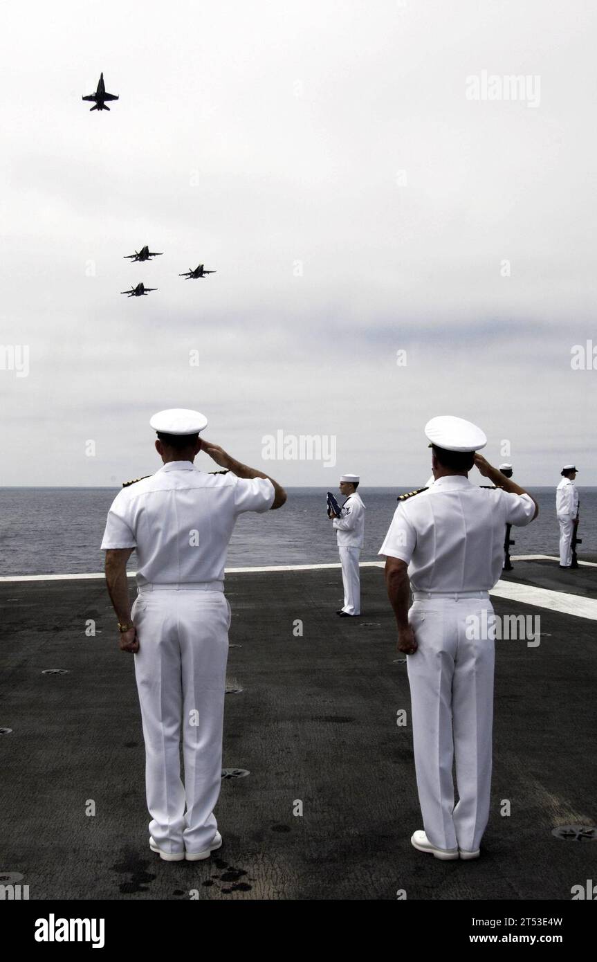 burial at sea, Fly-over, formation, funerial, missing man, taps Stock ...