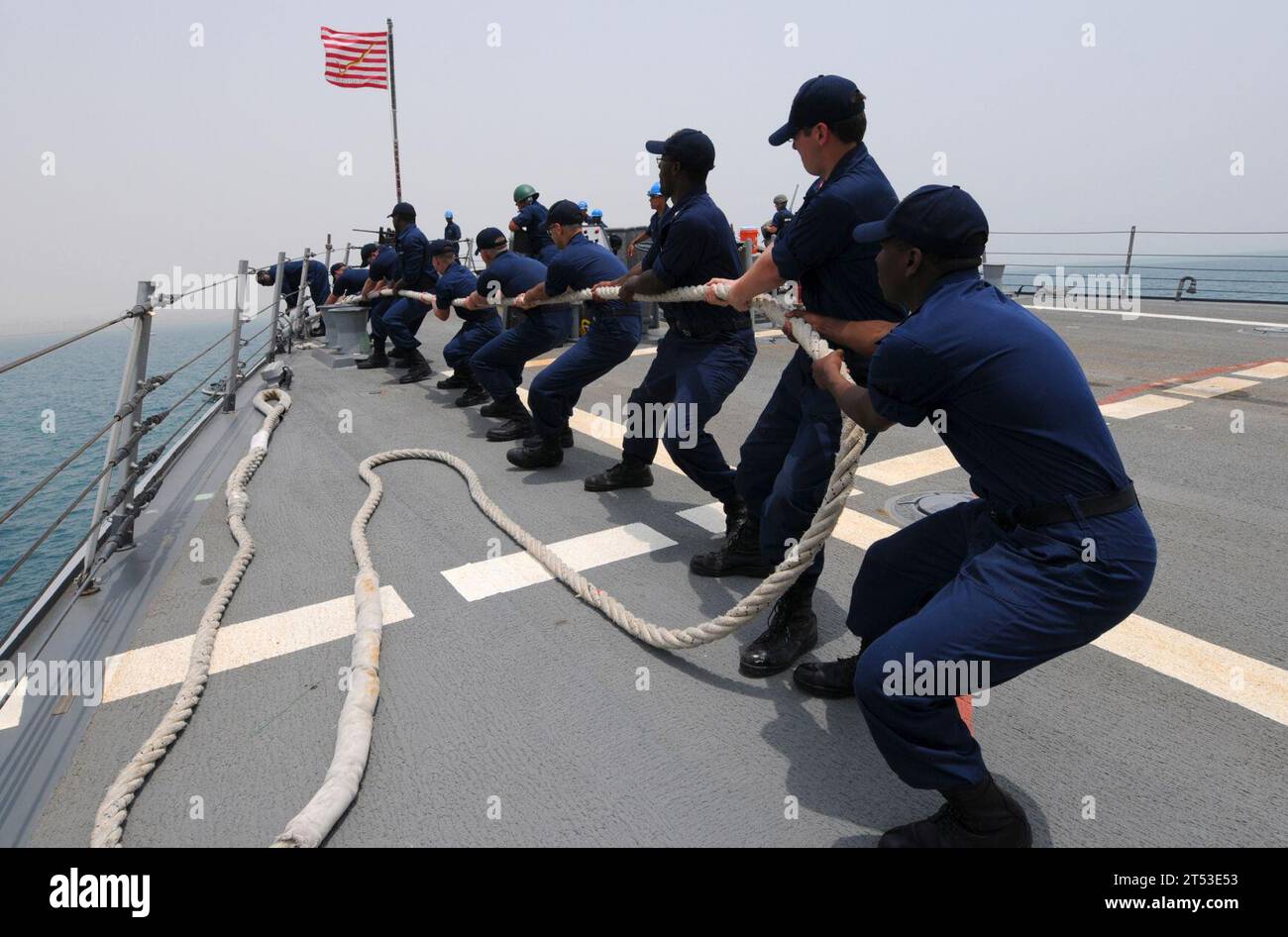burial at sea, destroyer, George H.W. Bush Carrier Strike Group, line ...