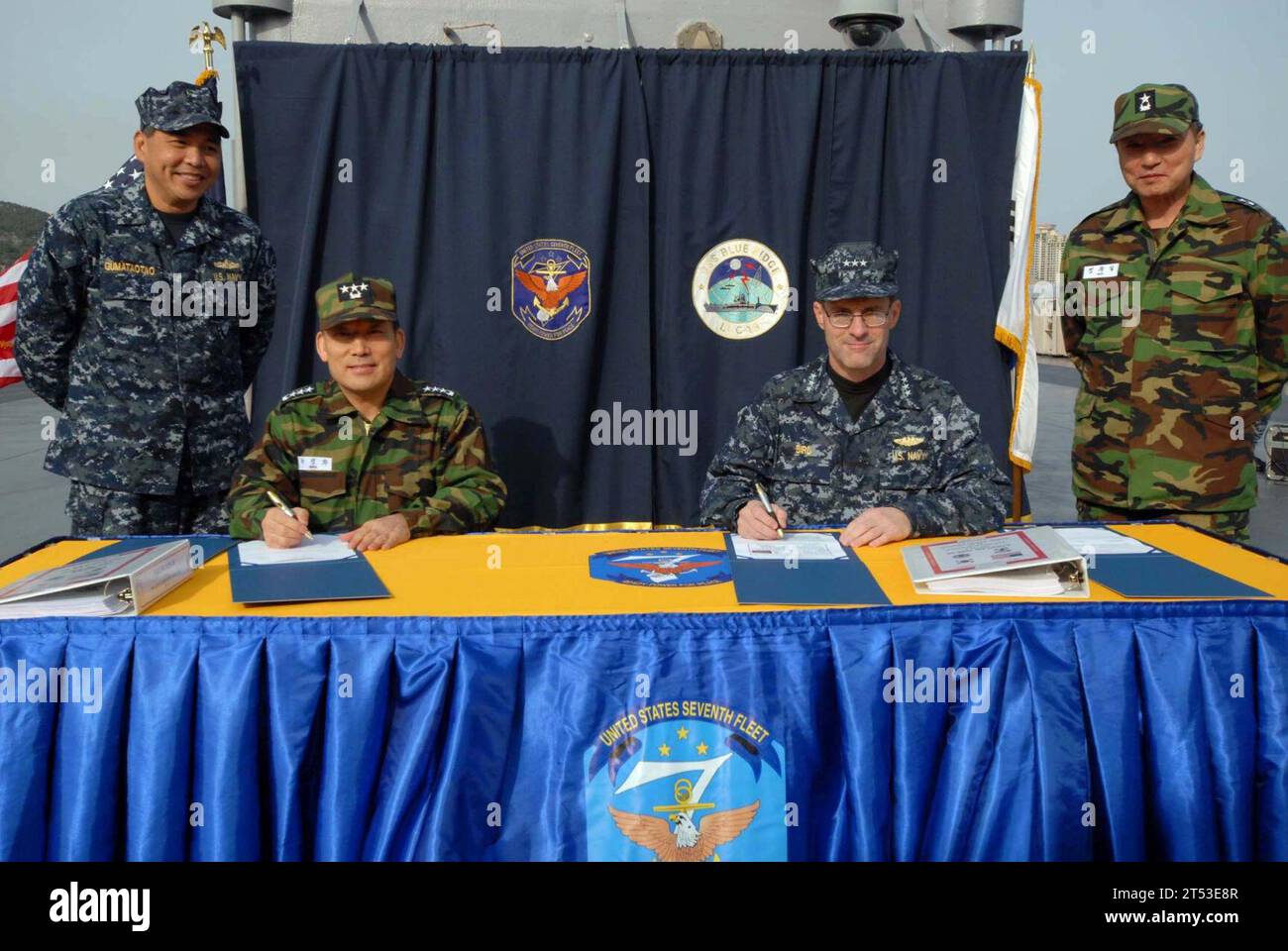 Busan, CONPLAN signing aboard USS Blue Ridge (LCC 19), Republic of ...
